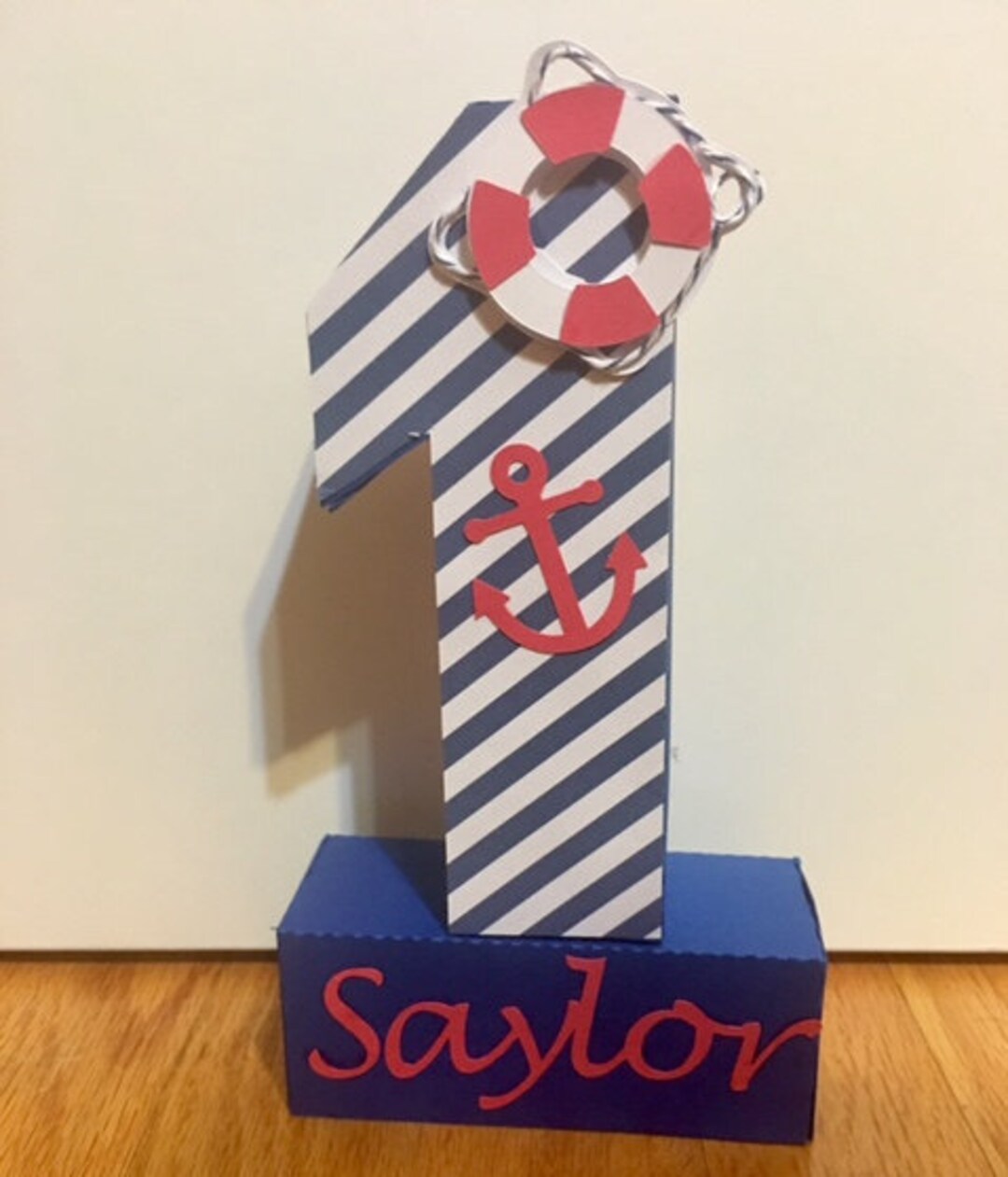 Nautical Number 1 Table Decoration: Personalized First Birthday Prop - Etsy