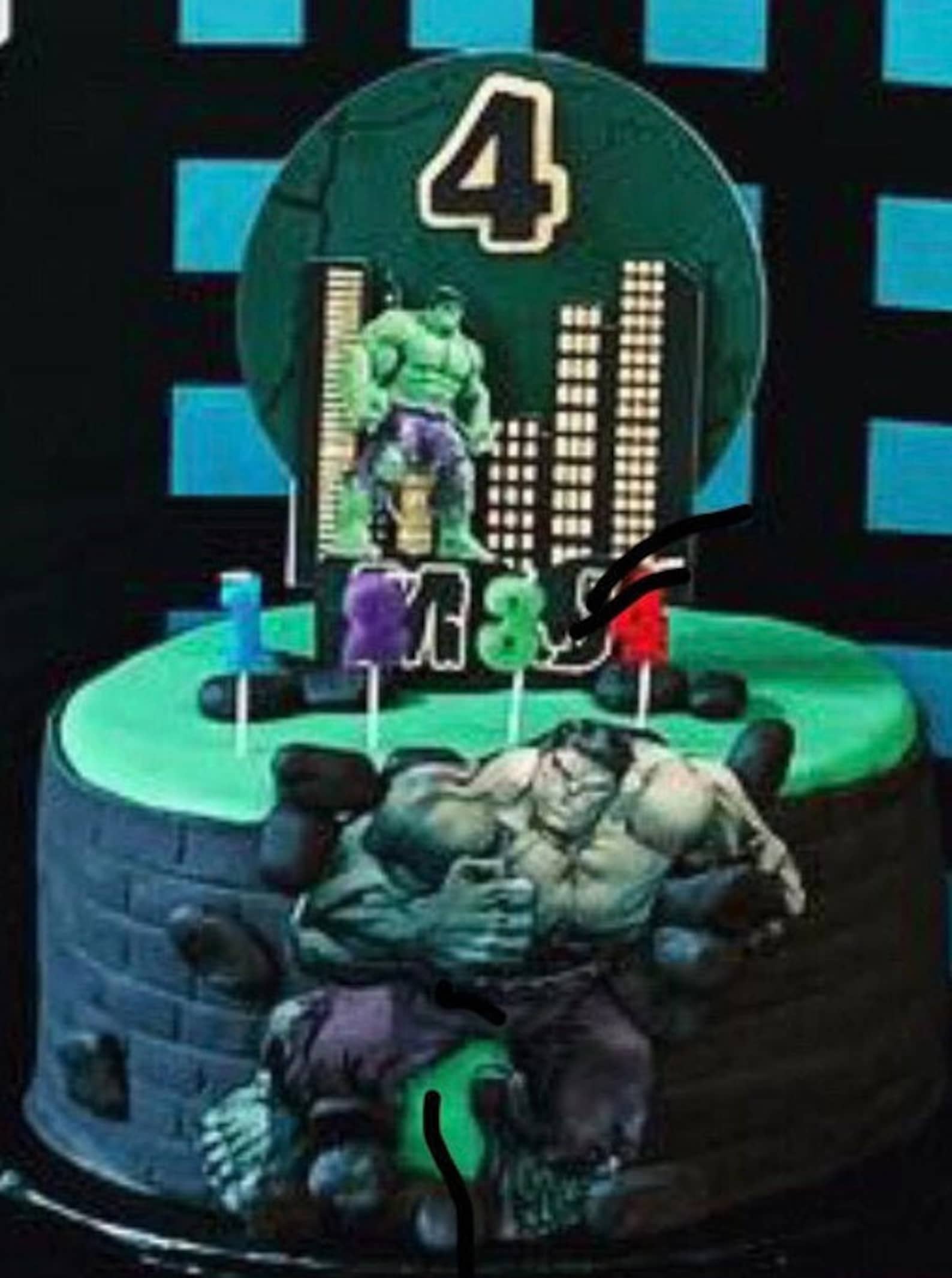 Incredible Hulk Cake Topper/ Personalized Super Hero Topper - Etsy
