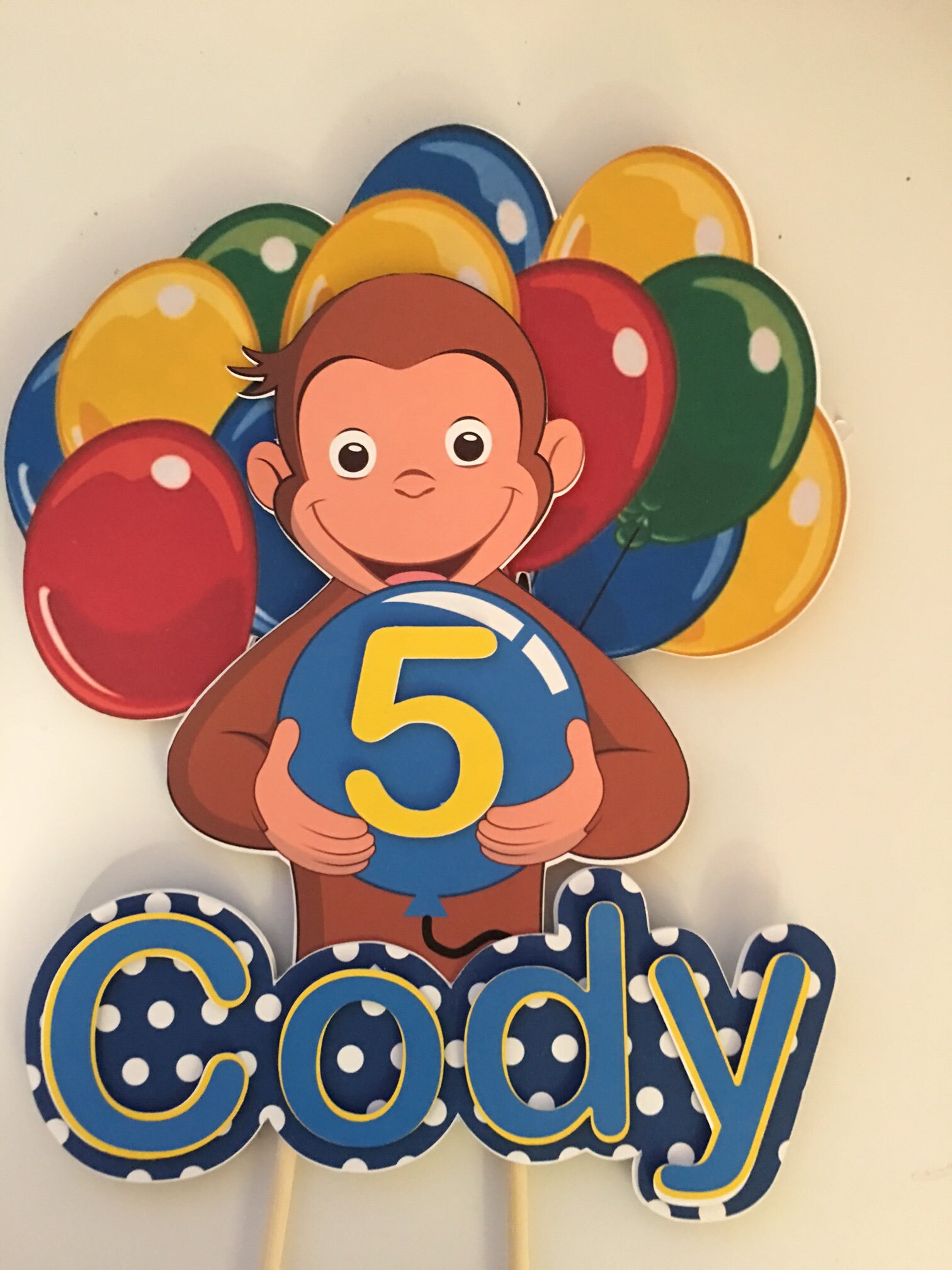 Curious George Train Cake Topper