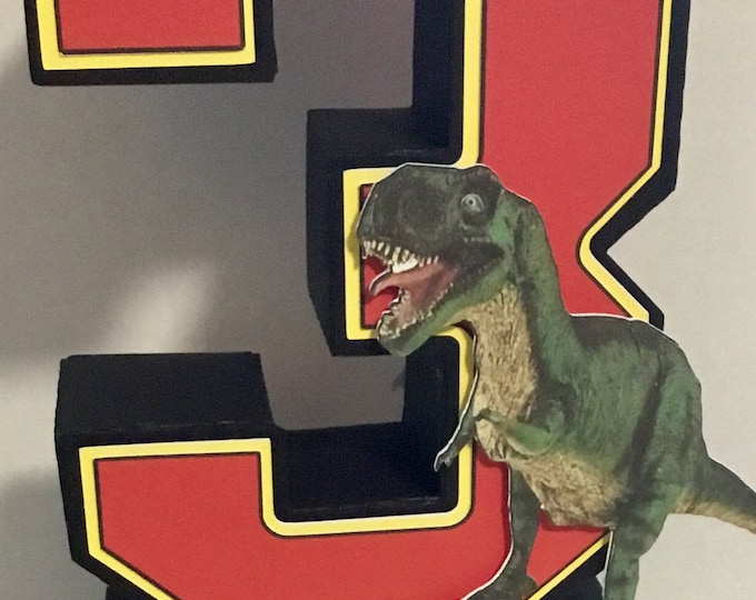 Dinosaur Number Prop/jurrasic Park Number/jurrasic Park Party/dinosaur ...