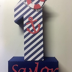 Nautical Number 1 Table Decoration: Personalized First Birthday Prop - Etsy