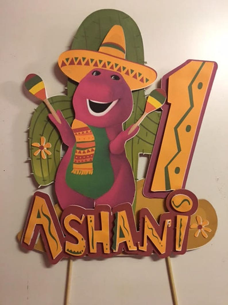 Barney Cake Topper Fiesta/ Number 1 Cake Topper Barney - Etsy Ireland