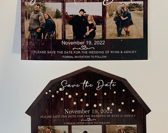 Printable OR Printed Rustic Save the Date Cards - Wood and String ...