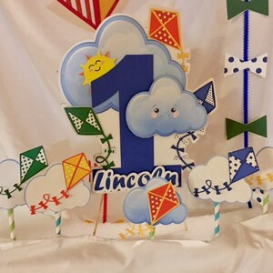 Kite Cupcake Toppers -set of 12 /cupcake Topper Kite/colorful Straws - Etsy