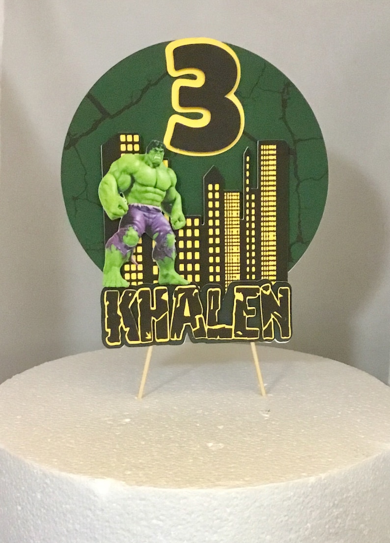 Incredible Hulk Cake Topper/ Personalized Super Hero Topper - Etsy