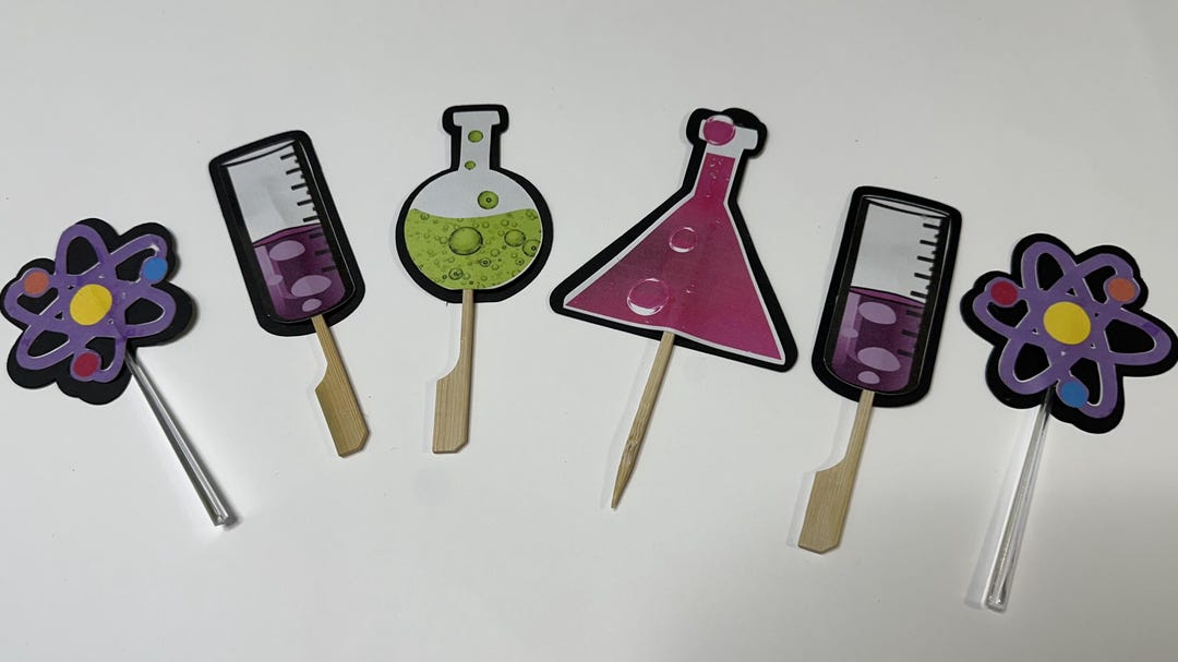 Science Cupcake Toppers/science Party Decorations/cake Toppers - Etsy
