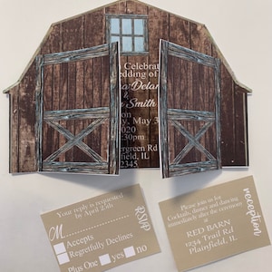 Barn Wedding Rustic Invitation Set/barn Wedding Invitation/rustic Barn ...