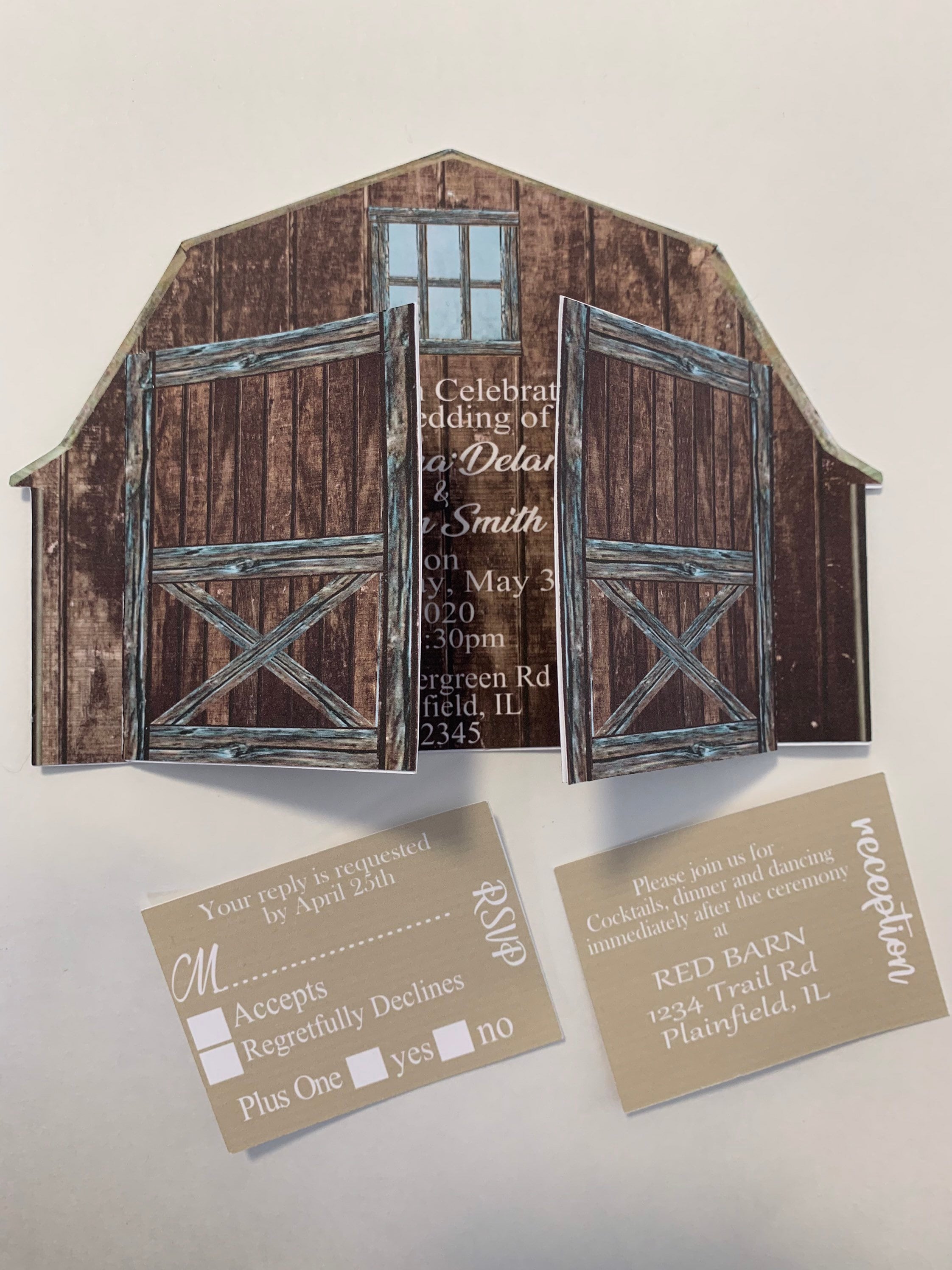 Barn Wedding Rustic Invitation Set/barn Wedding Invitation/rustic Barn ...