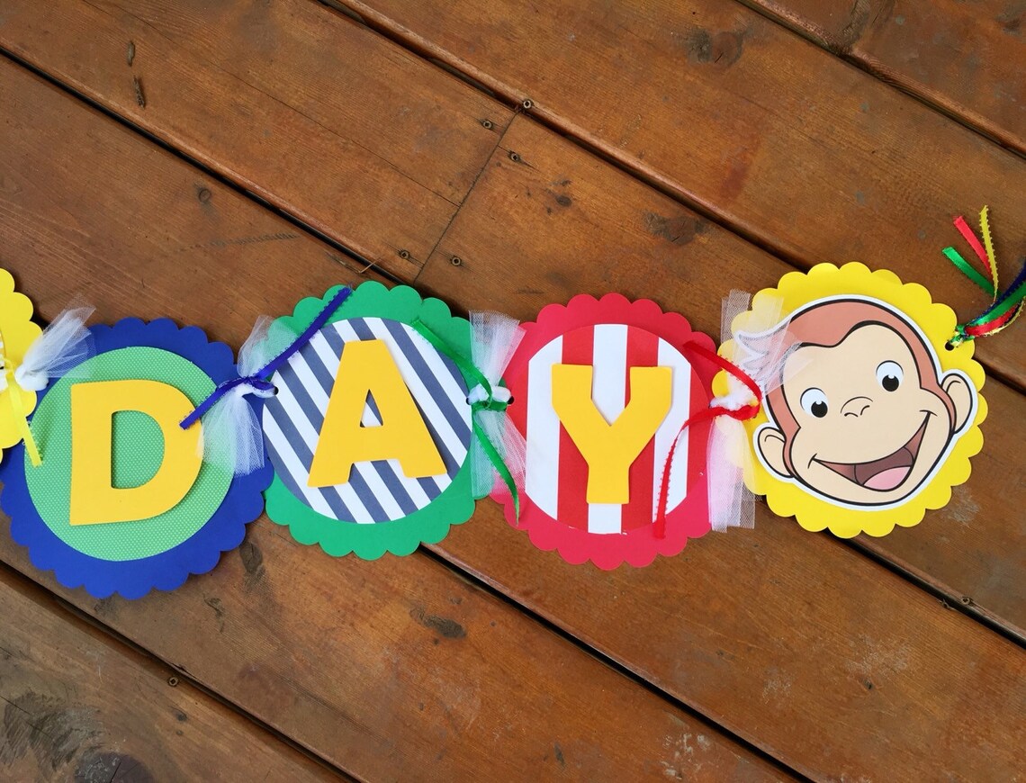 Curious George Birthday Banner - Etsy