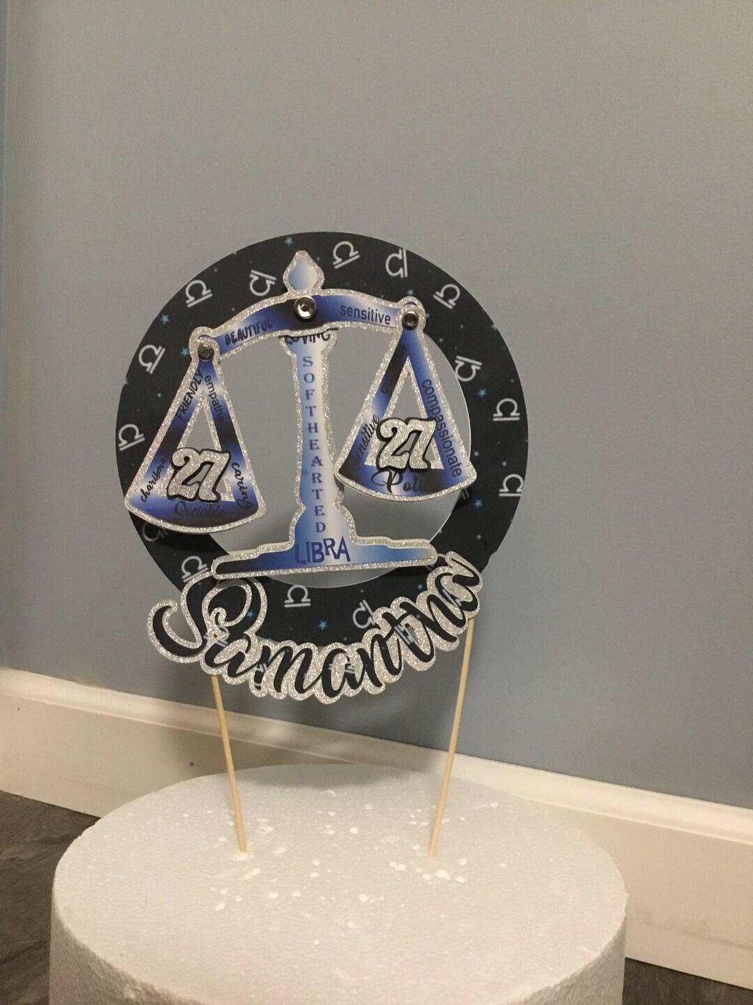 Libra Cake Topper/zodiac Cake/horoscope Topper - Etsy