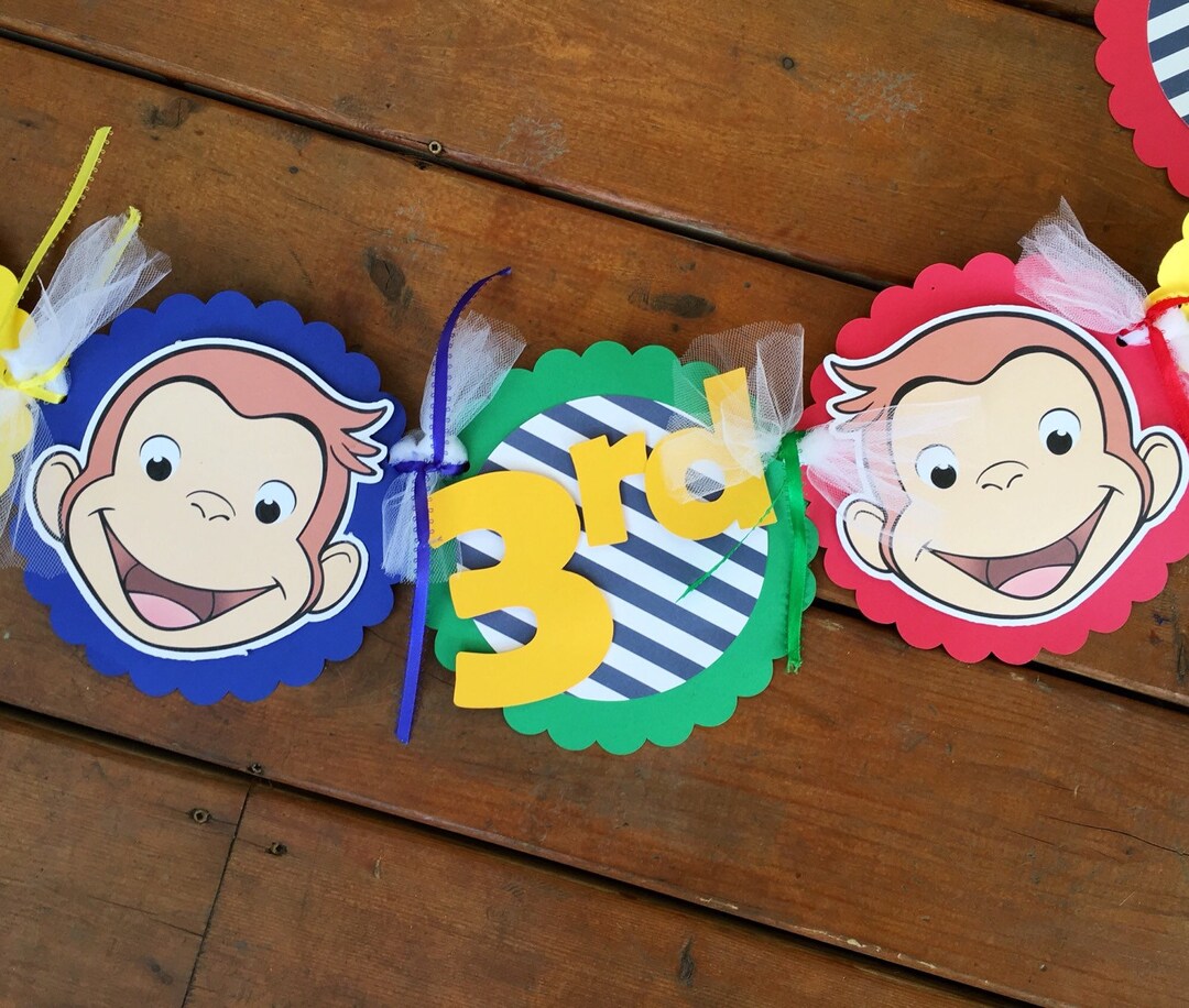 Curious George Birthday Banner - Etsy