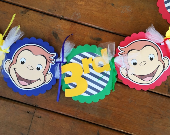 Curious George Birthday Banner - Etsy
