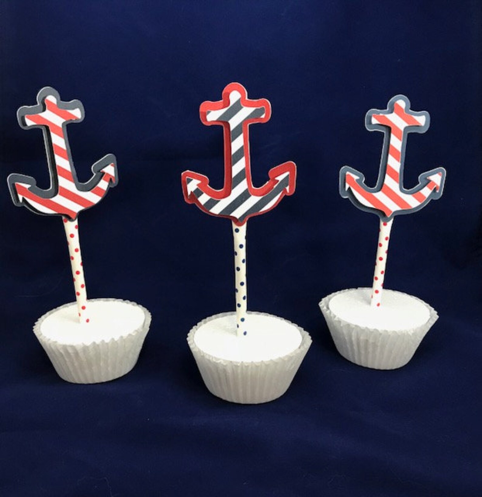 Nautical Cupcake Toppers/ Anchor Cupcake Toppers/life - Etsy