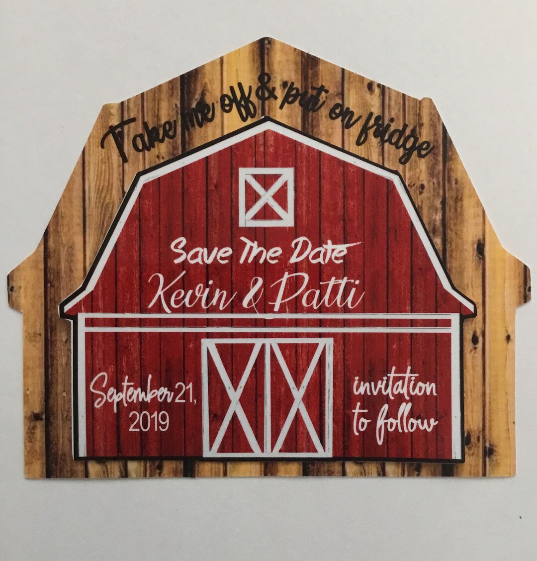 Rustic Save the Date With Removable Magnet/country Wedding/ Farm ...