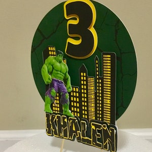 Incredible Hulk Cake Topper/ Personalized Super Hero Topper - Etsy