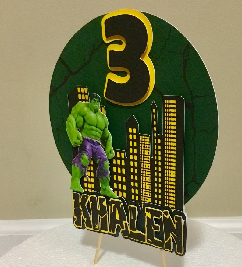 Incredible Hulk Cake Topper/ Personalized Super Hero Topper - Etsy