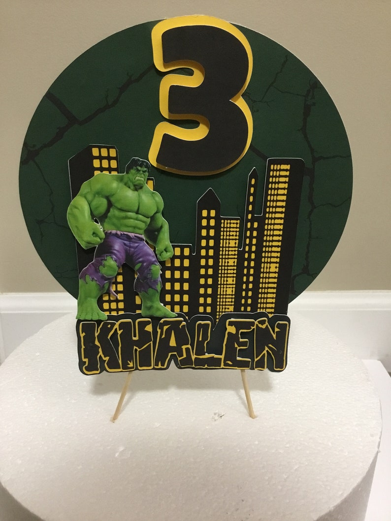 Incredible Hulk Cake Topper/ Personalized Super Hero Topper - Etsy