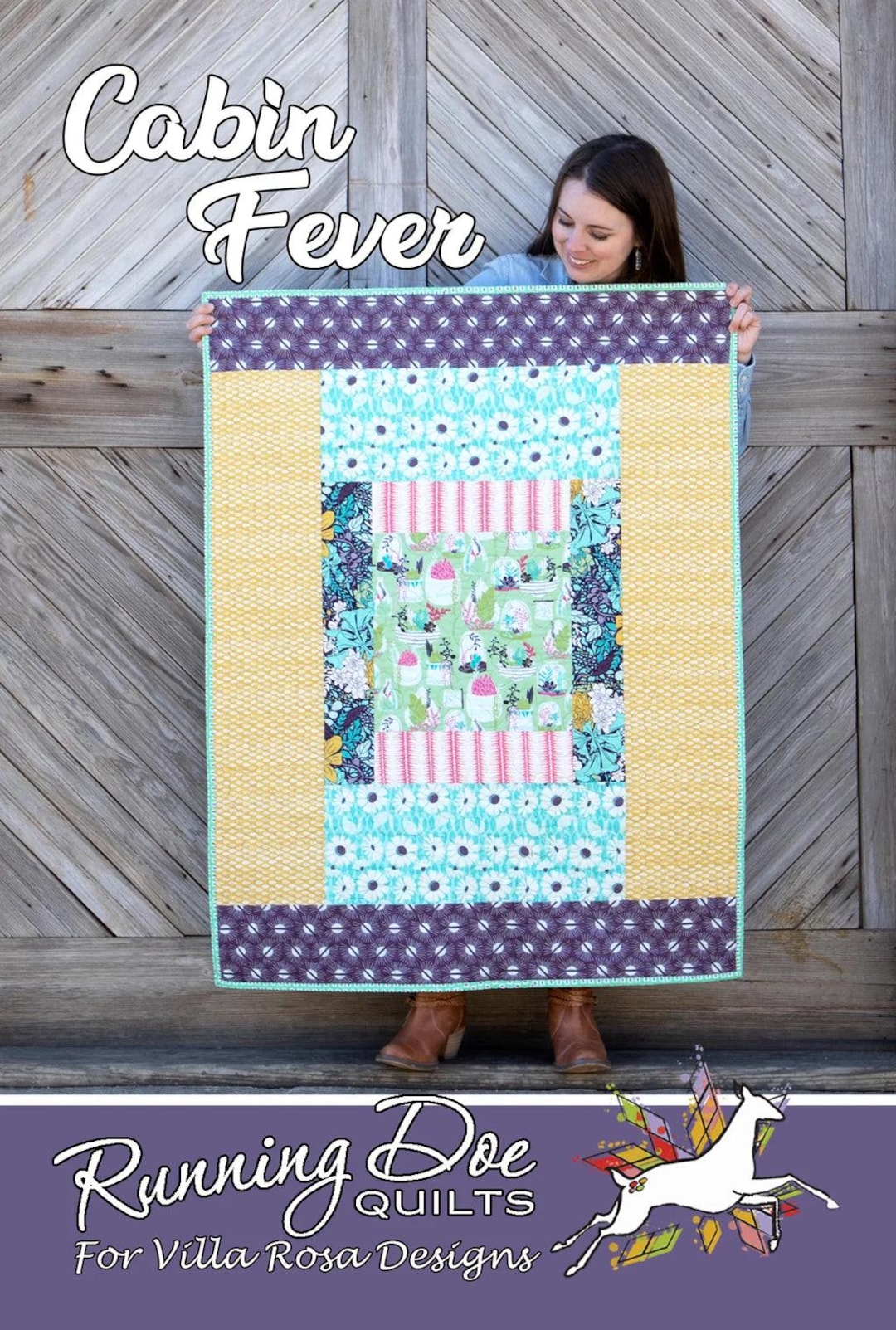 Cabin Fever 37" X 47" Quilt Pattern, Running Doe Quilts, Beginner ...