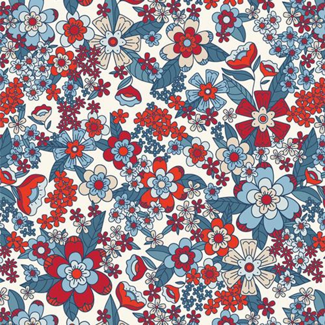 Bloomin' Americana Stay Groovy Floral, Art Gallery, Cotton Fabric - Etsy