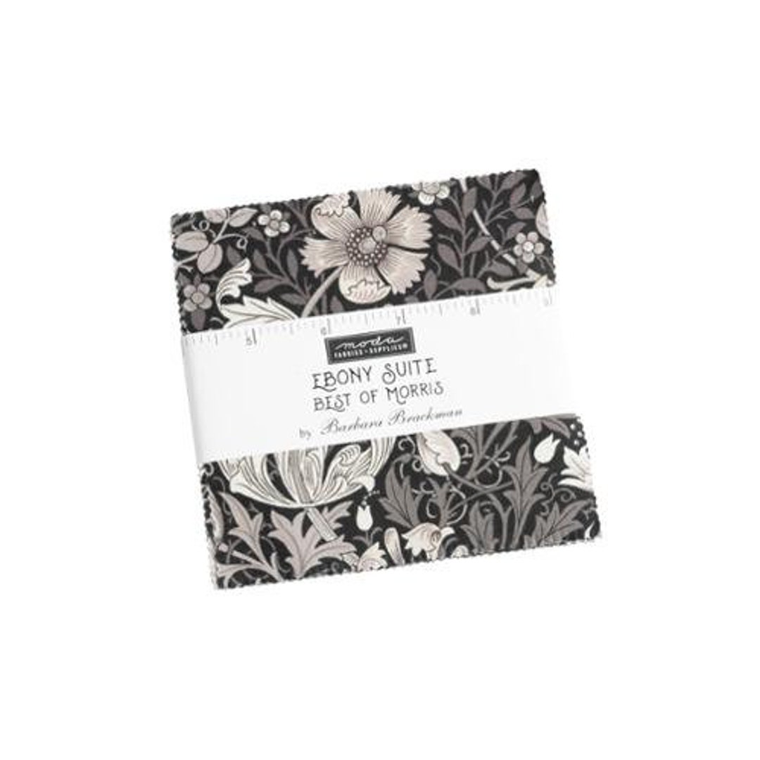 Moda Ebony Suite Best of Morris Mini Charm Pack Fabric by Barbara ...