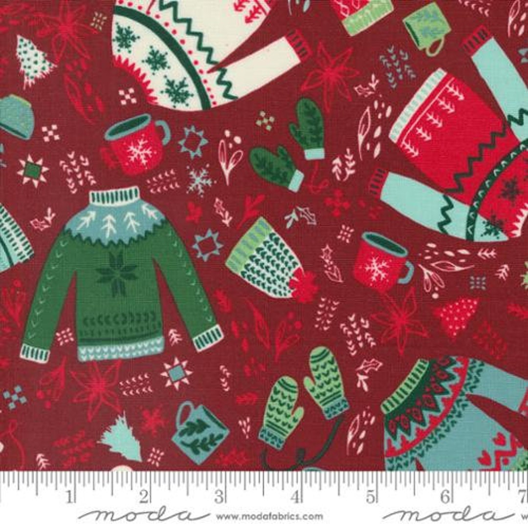 Moda Cozy Wonderland Winter Sweaters Burgundy by Fancy That Design ...
