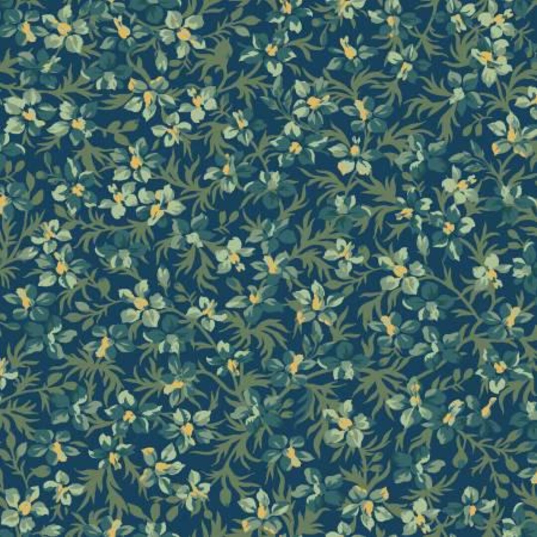 Willoughby Blue Mini Floral Fabric Maywood Studio - Etsy