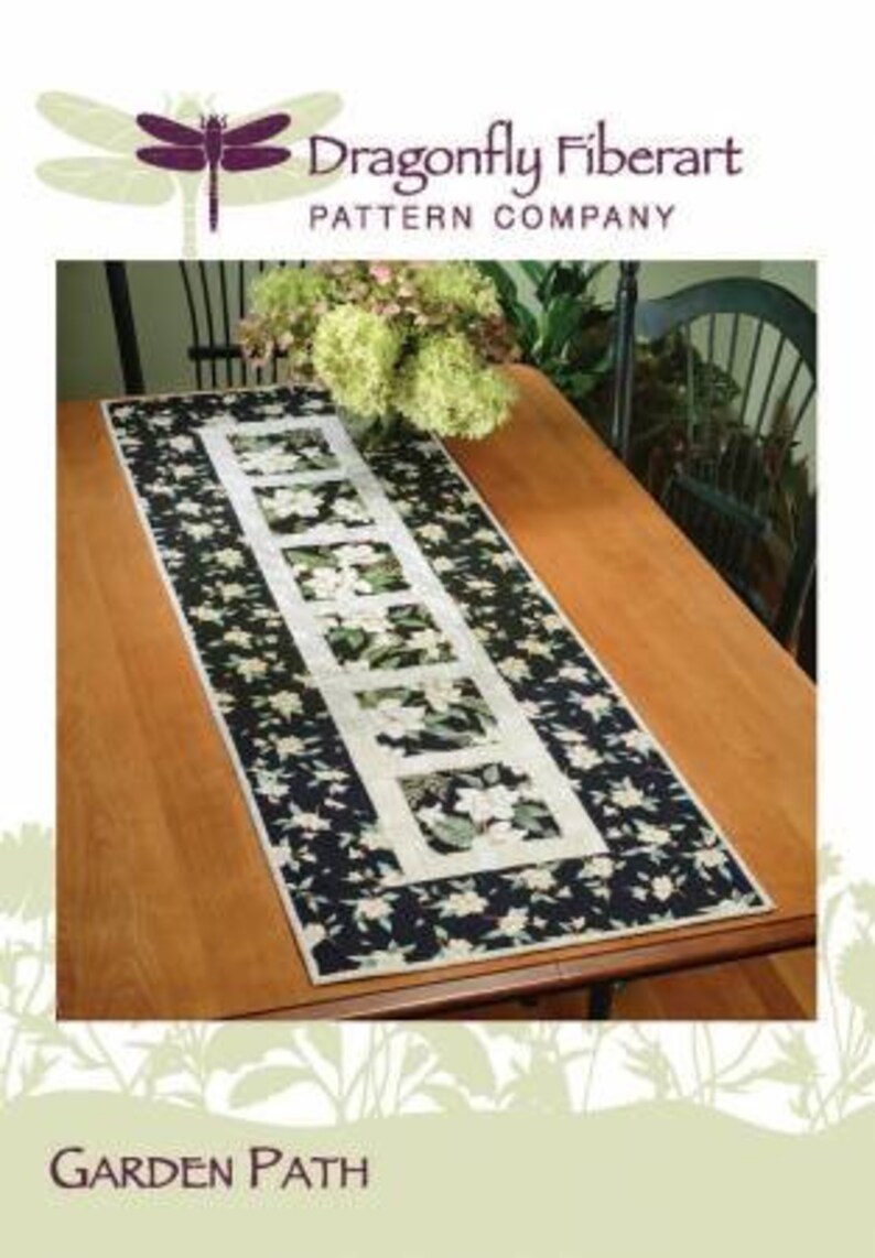 Garden Path Table Runner Quilt PATTERN by Dragonfly Fiberart - Etsy