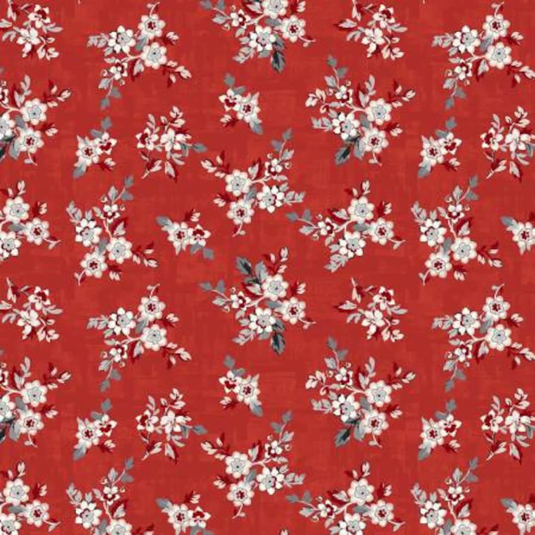 Ruby Red Corsage Floral Quilt Fabric by Whistler Studio for Windham - Etsy