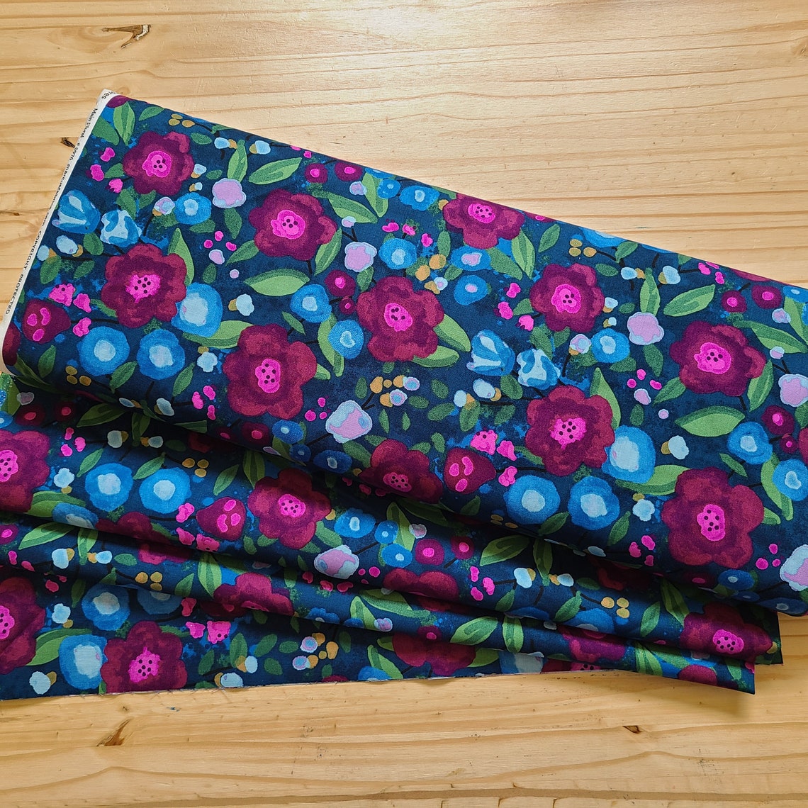 Marcus Fabrics Las Flores Nancy Rink Designs R150976 Blue | Etsy