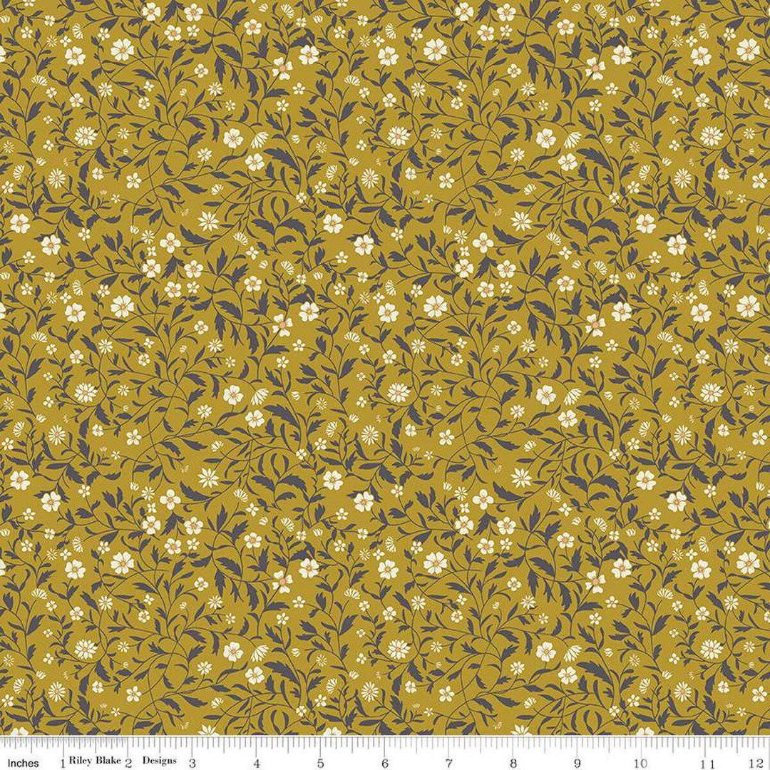 Riley Blake Designs, Wanderlust ,hawthorn Curry, Olive Green, Floral ...