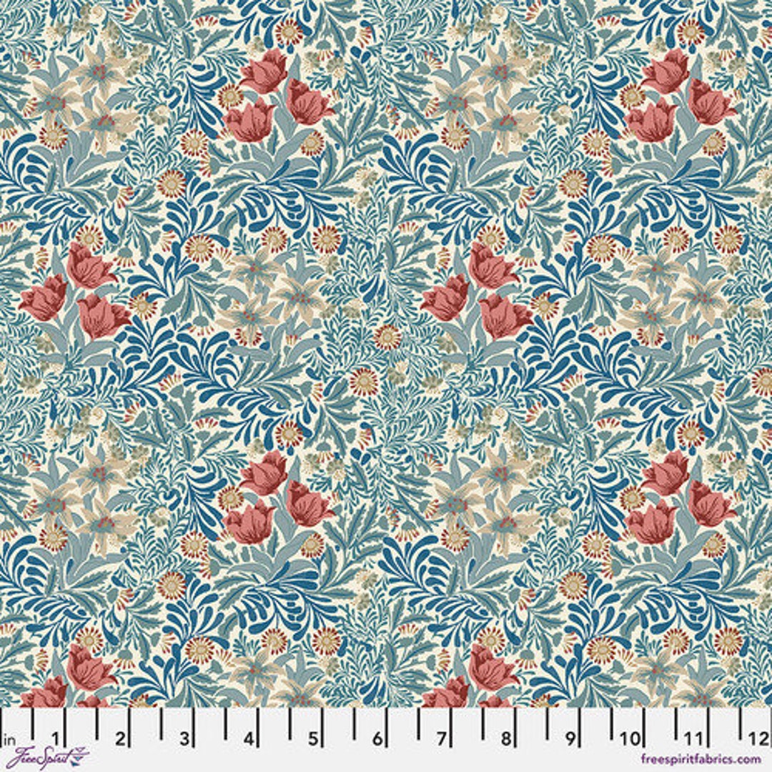 Original Morris & Company Emerys Bower Indigo Blue Floral Fabric by ...