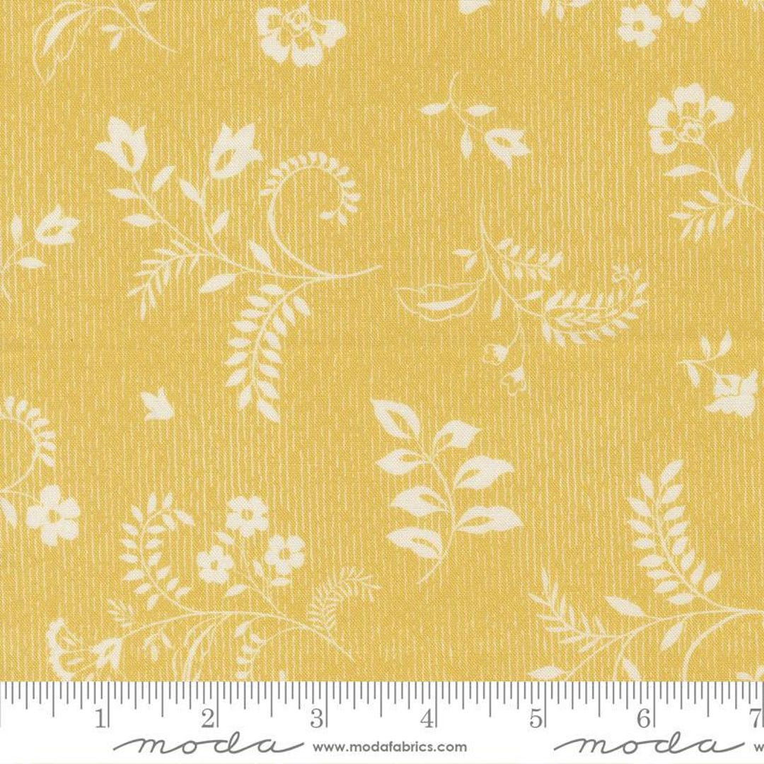Parlor Boho Flowers Maize Yellow Floral, Crystal Manning, Moda, Cotton ...