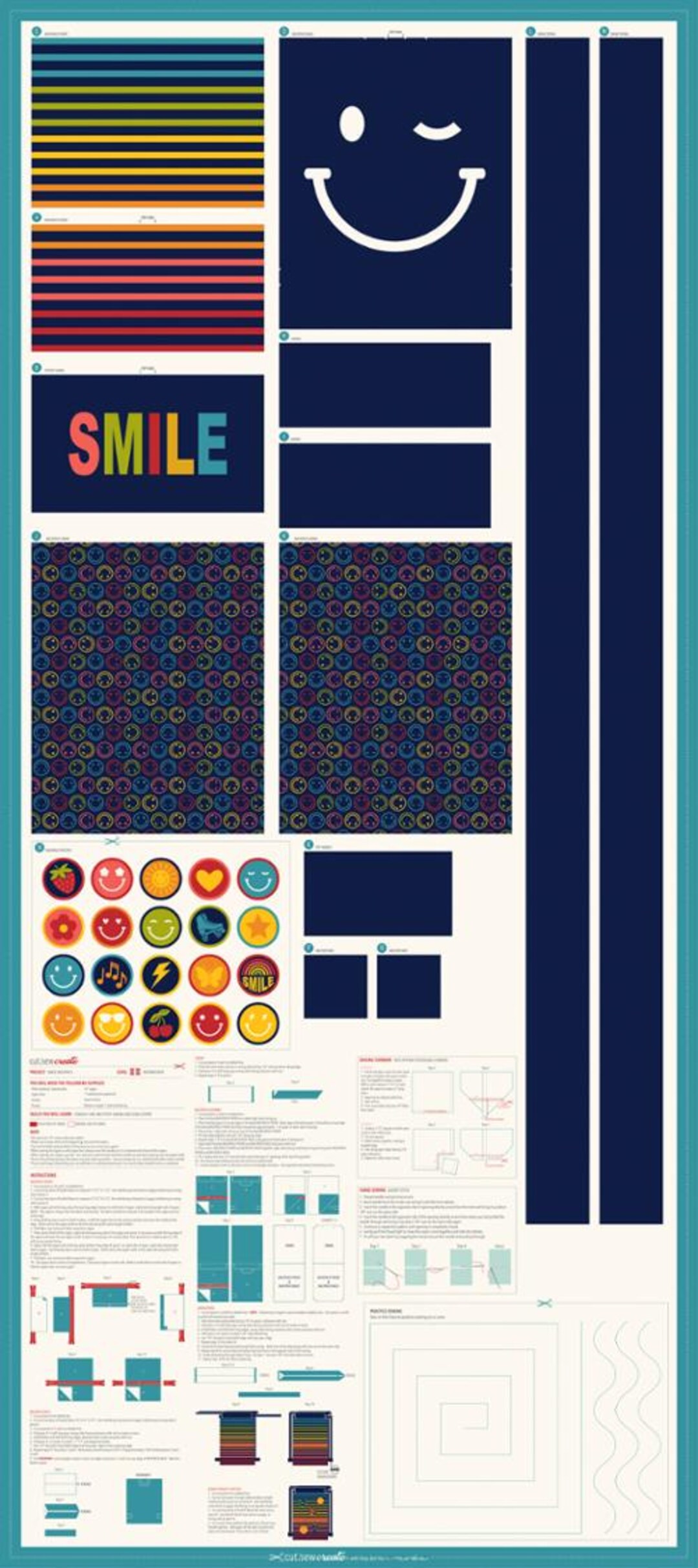 Moda Fabrics Cut Sew Create Smile Backpack Panel by Stacy Iest Hsu ...