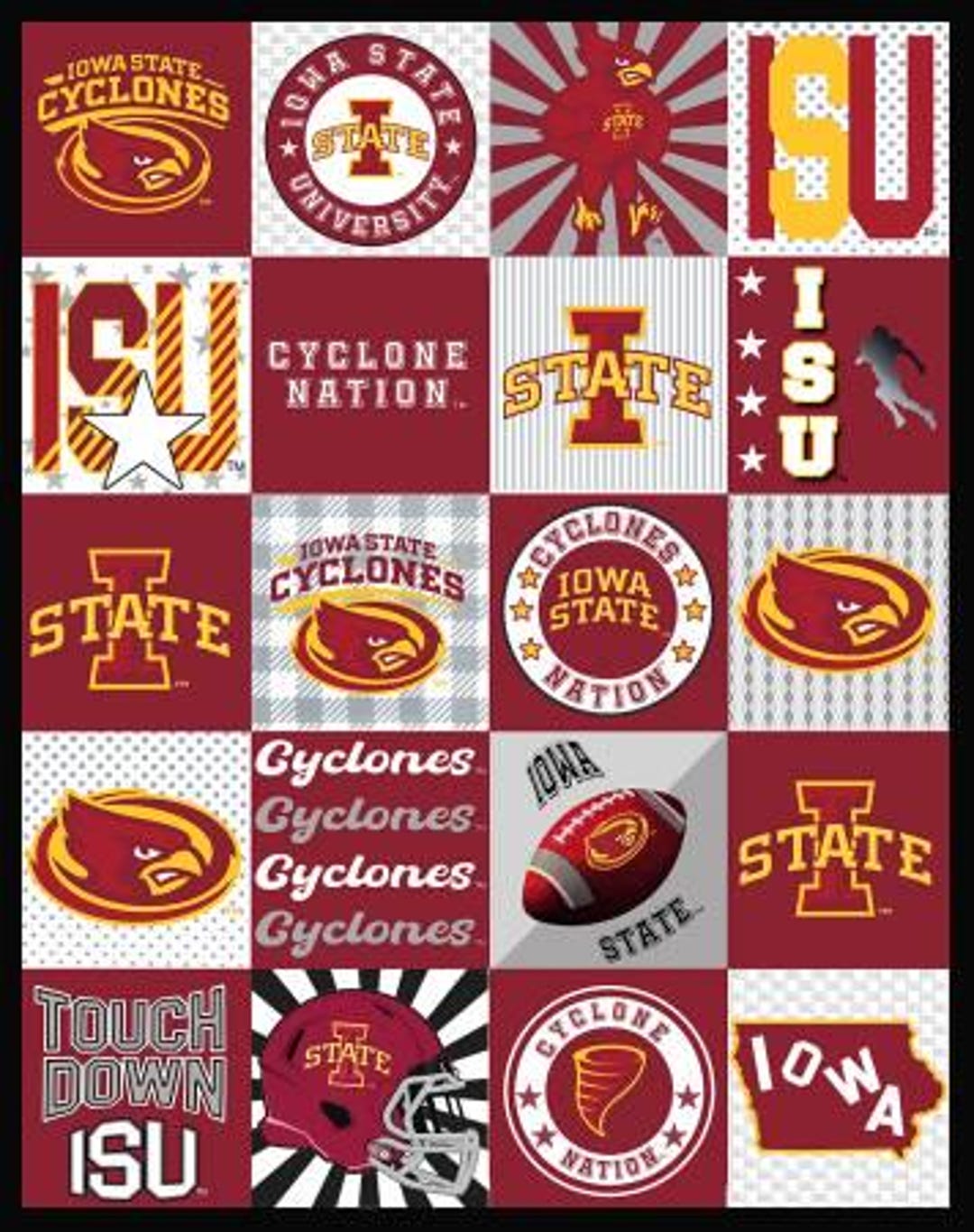 Iowa State Cyclones Official Licensed Iowa State T-shirt Minky Panel ...