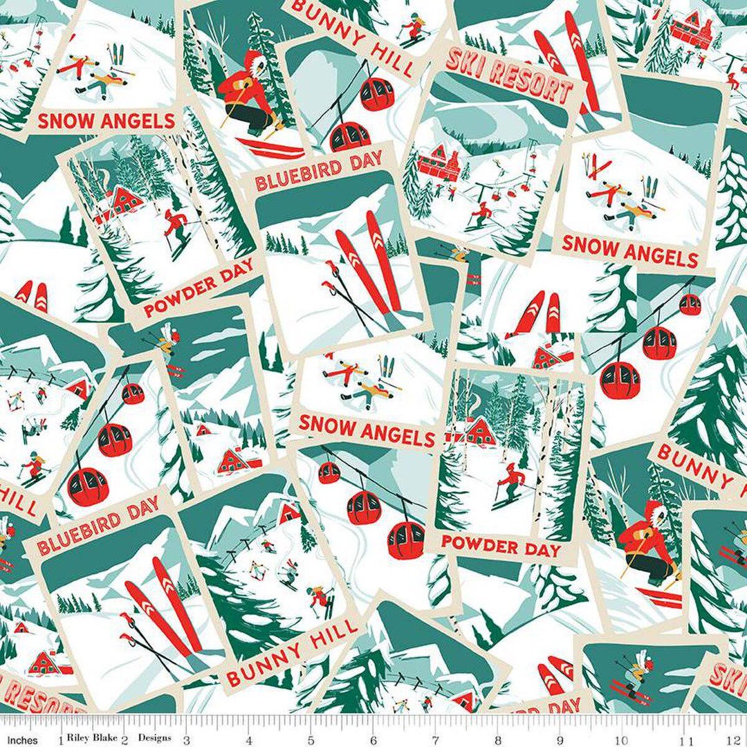 Riley Blake Ski Hill Posters Fabric by Corinne Wells - Etsy