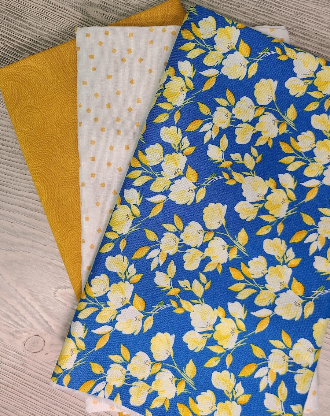 Windham Veranda 3 Yard Blue & Yellow Floral Fabric Bundle by Whistler ...