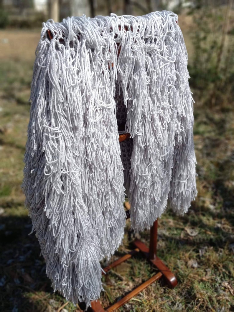 Gray and Silver Shag Jacket - Etsy