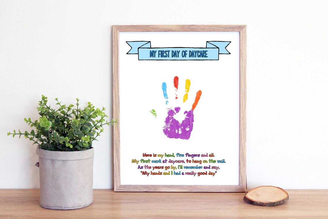 First Day of Daycare First Day of School Handprint Art - Etsy