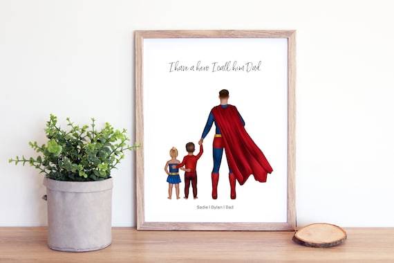 Personalized Super Dad Digital Print Father's Day Gift - Etsy