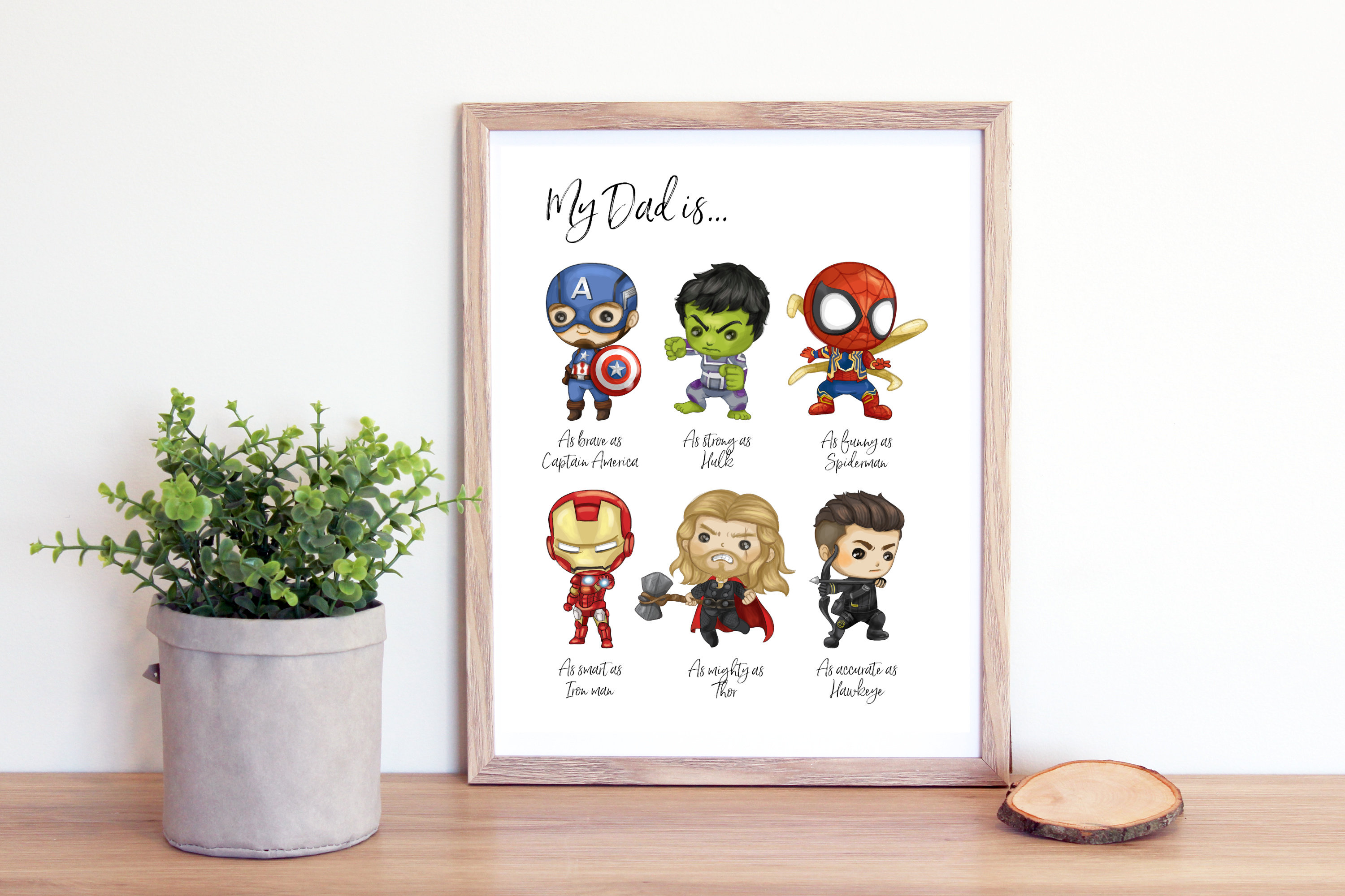 Super Dad Card Super Hero 8x10 Print Fathers Day Gift - Etsy