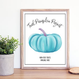 Teal Pumpkin Project Digital Printable, Teal Pumpkin Project, Allergy ...