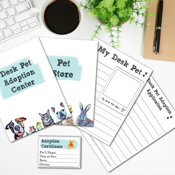 Desk Pet Adoption Printable Desk Pet Certificate Desk Pet - Etsy