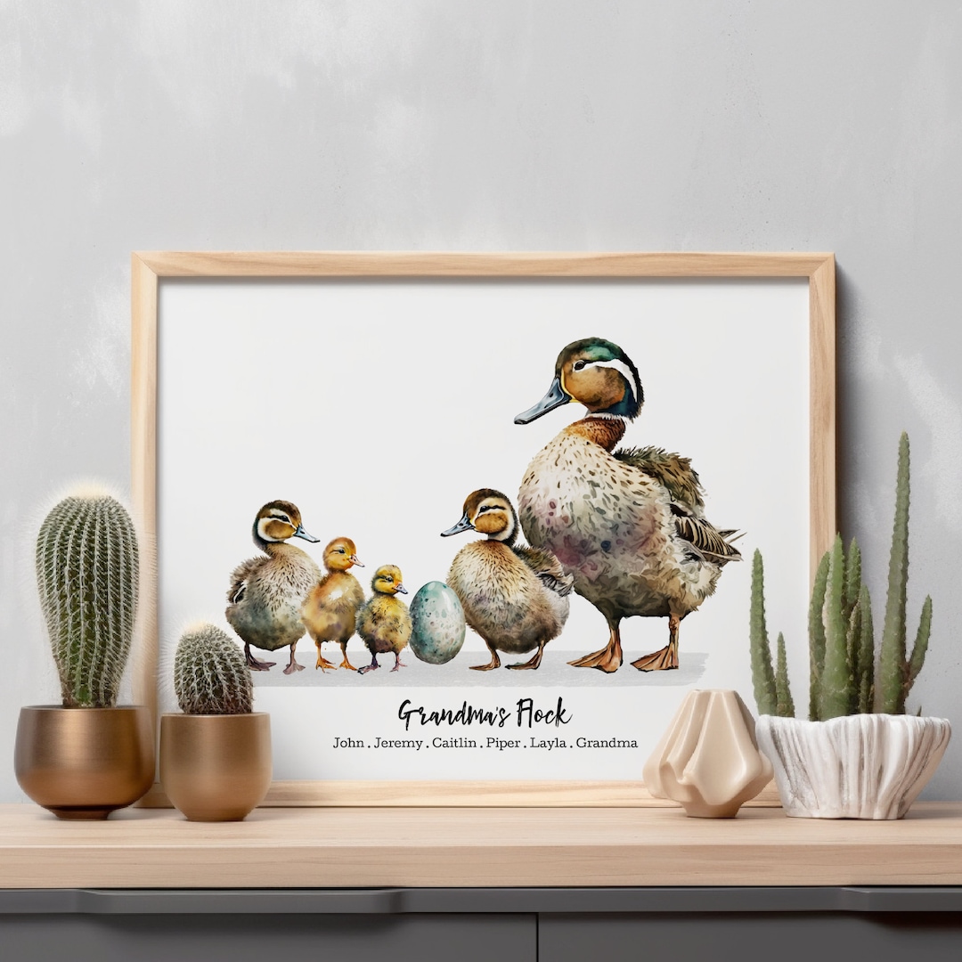Custom Digital Duck Family Print, Duck Family Portrait, Duck Family ...