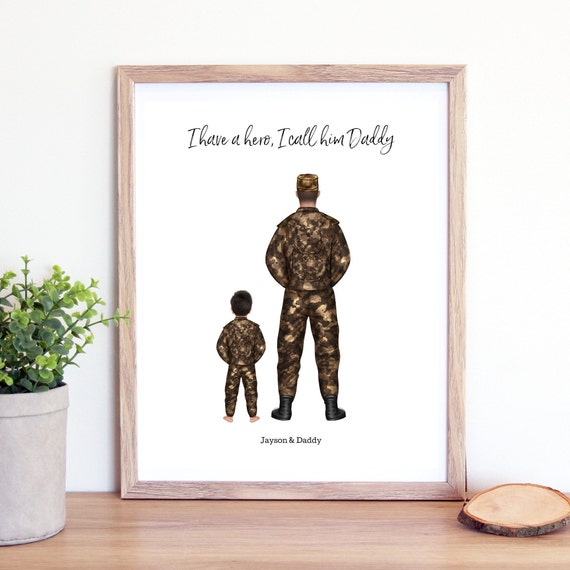 Personalized Military Dad Digital Print Father's Day - Etsy