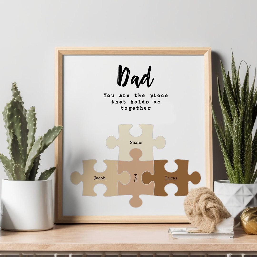 Custom Puzzle Sign, Dad Puzzle Sign, Personalized Father's Day Sign ...