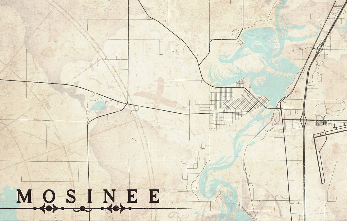 MOSINEE WI Canvas Print Ready for Hanging Wisconsin City Map | Etsy