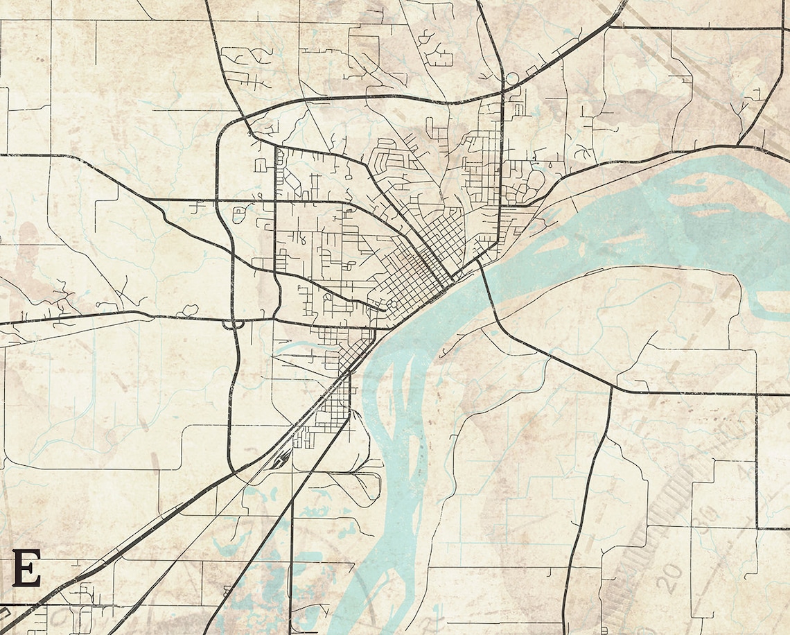 MUSCATINE IA Canvas Print Ready for Hanging Iowa City Map | Etsy