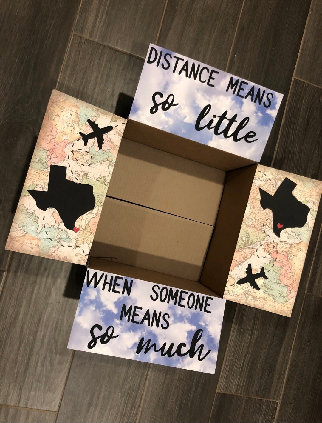 Long Distance Relationship Gift Box: Map Themed Care Package - Etsy