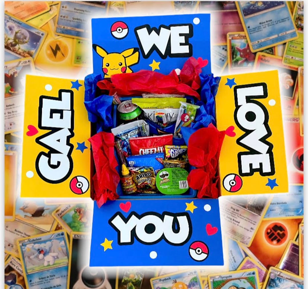 Pokemon Care Package Design-pikachu/birthday Box/decorated Box Flaps ...