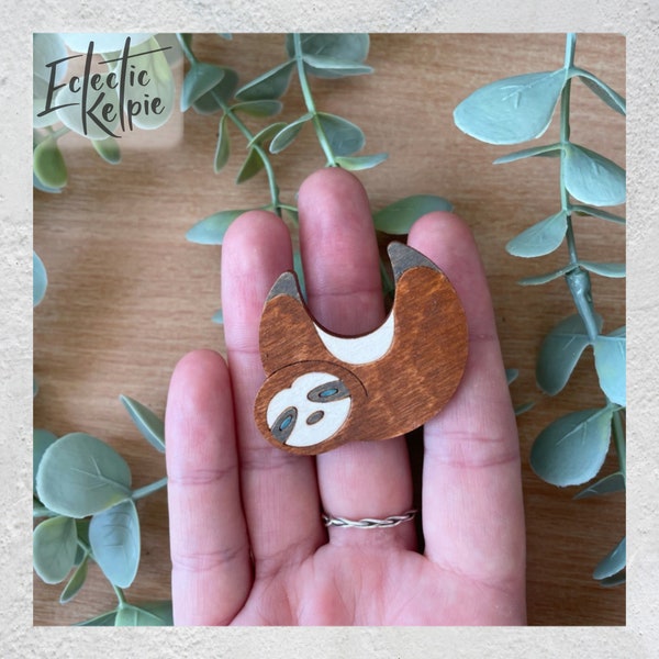 Sloth Brooch - Etsy